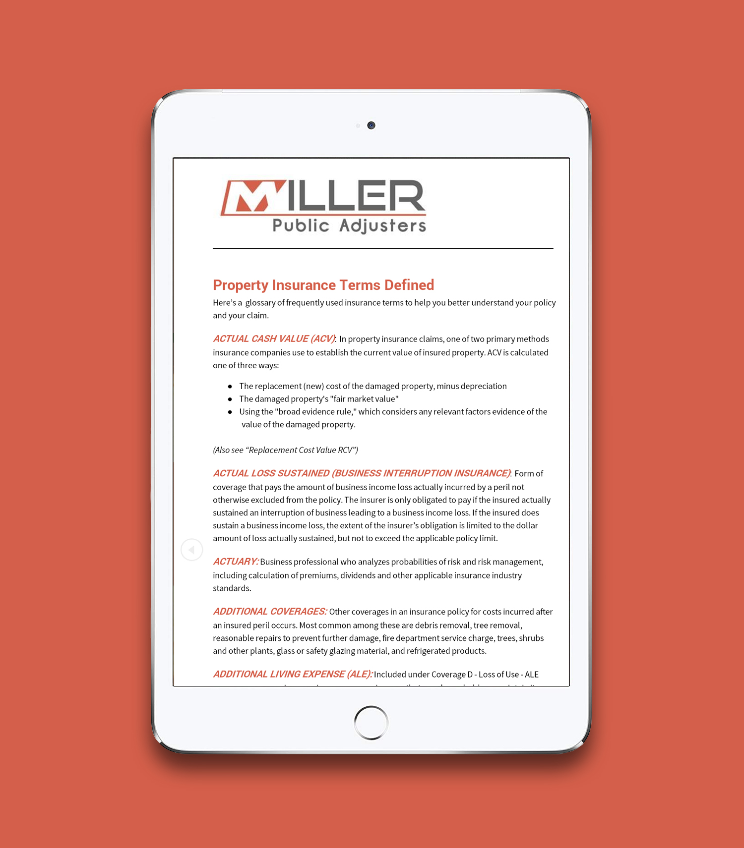 Thank You! Insurance Terms Glossary